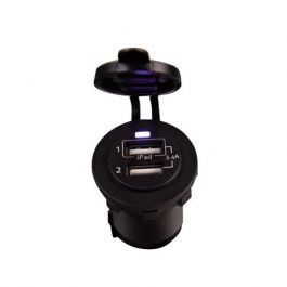 USB stopcontact 12V, dubbel - Joosten Watersport Enkhuizen
